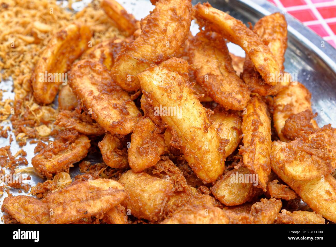 Traditional thai street food - fried banana Stock Photo - Alamy