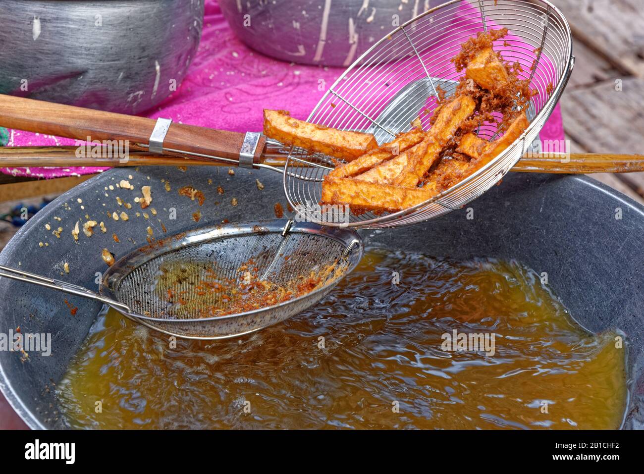 Traditional thai street food - fried banana Stock Photo - Alamy