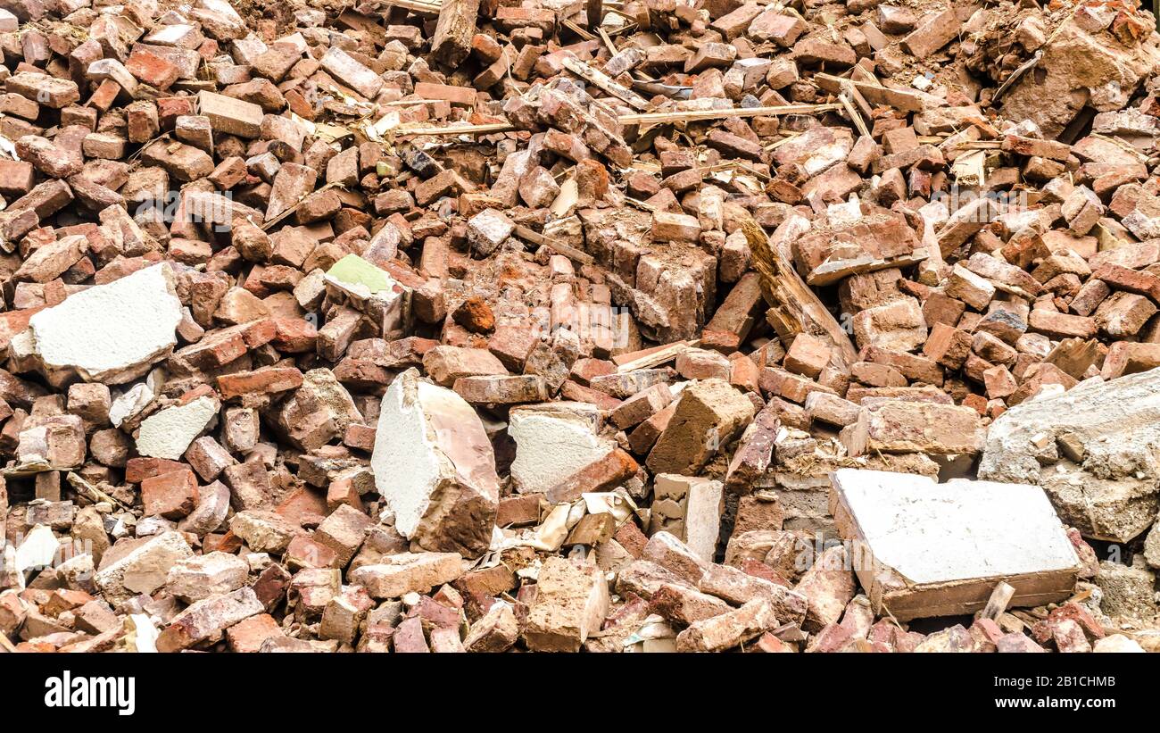Detail from Building rubble of a demolished house Stock Photo - Alamy