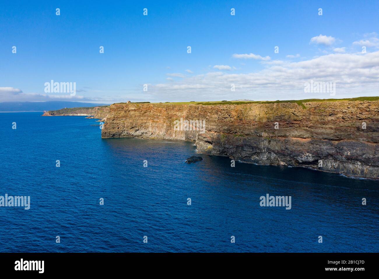 aerial view of the beautiful coast of bosa and santa caterina ,capo ...