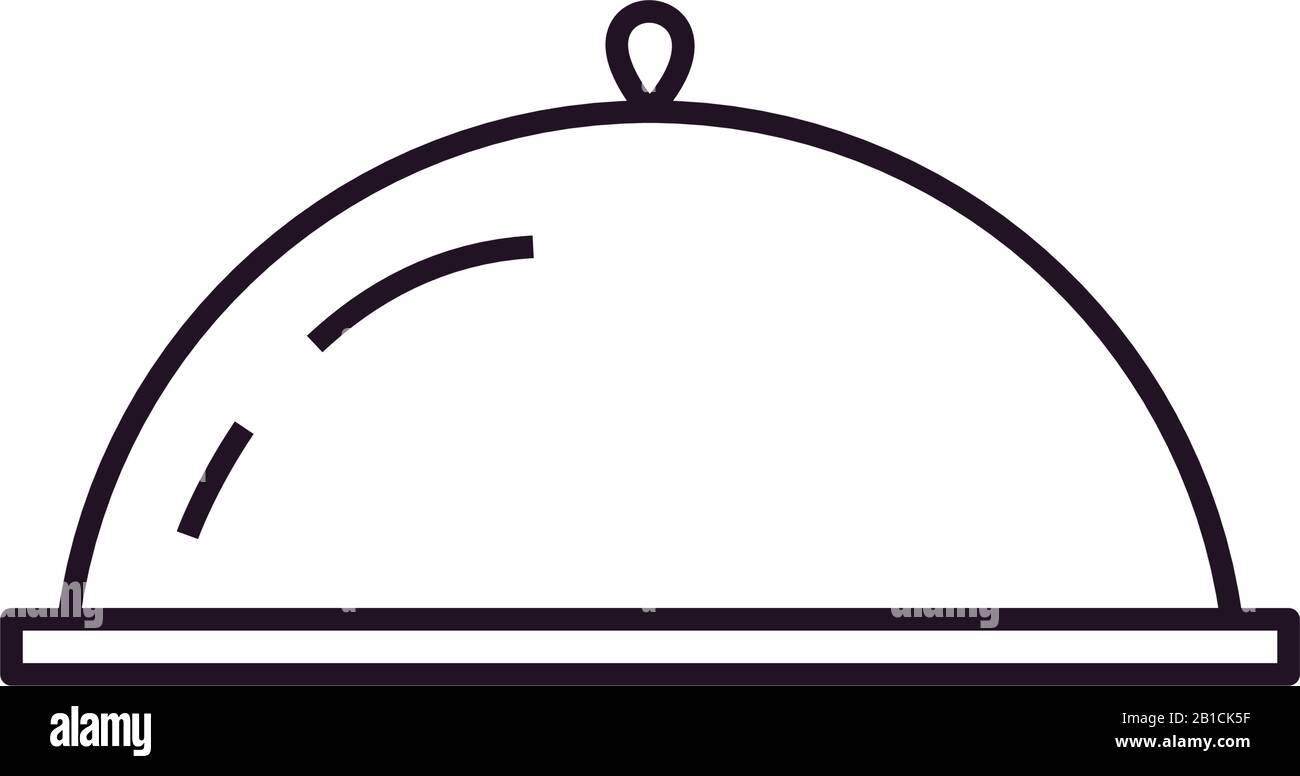 platter line style icon design, Cook kitchen Eat food restaurant home ...