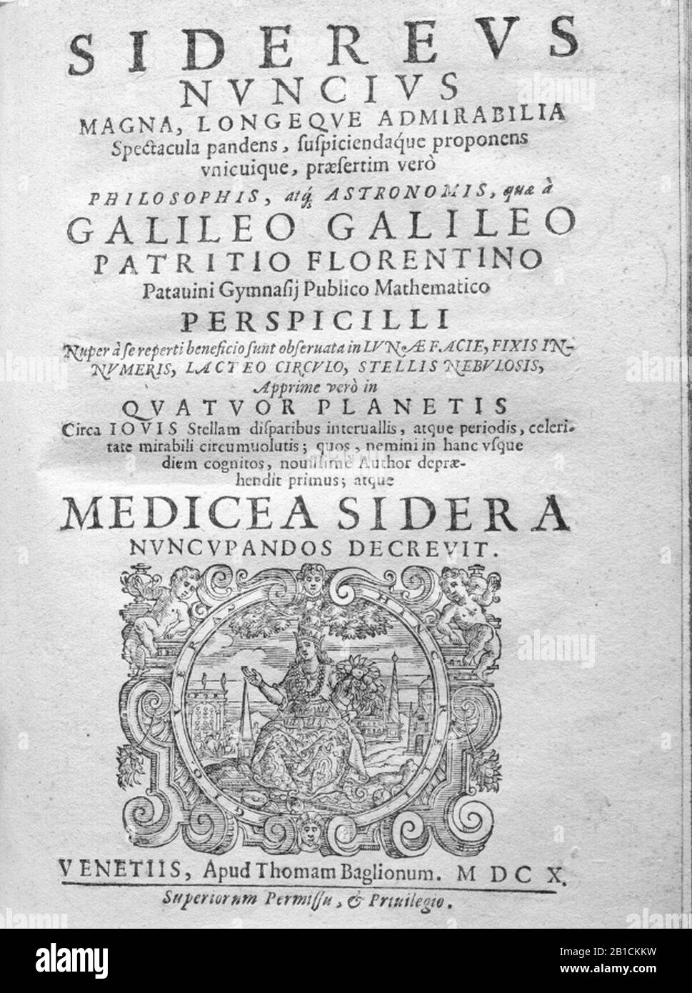 Galileo Galilei - Sidereus Nuncius - Venice, 1610 Stock Photo - Alamy
