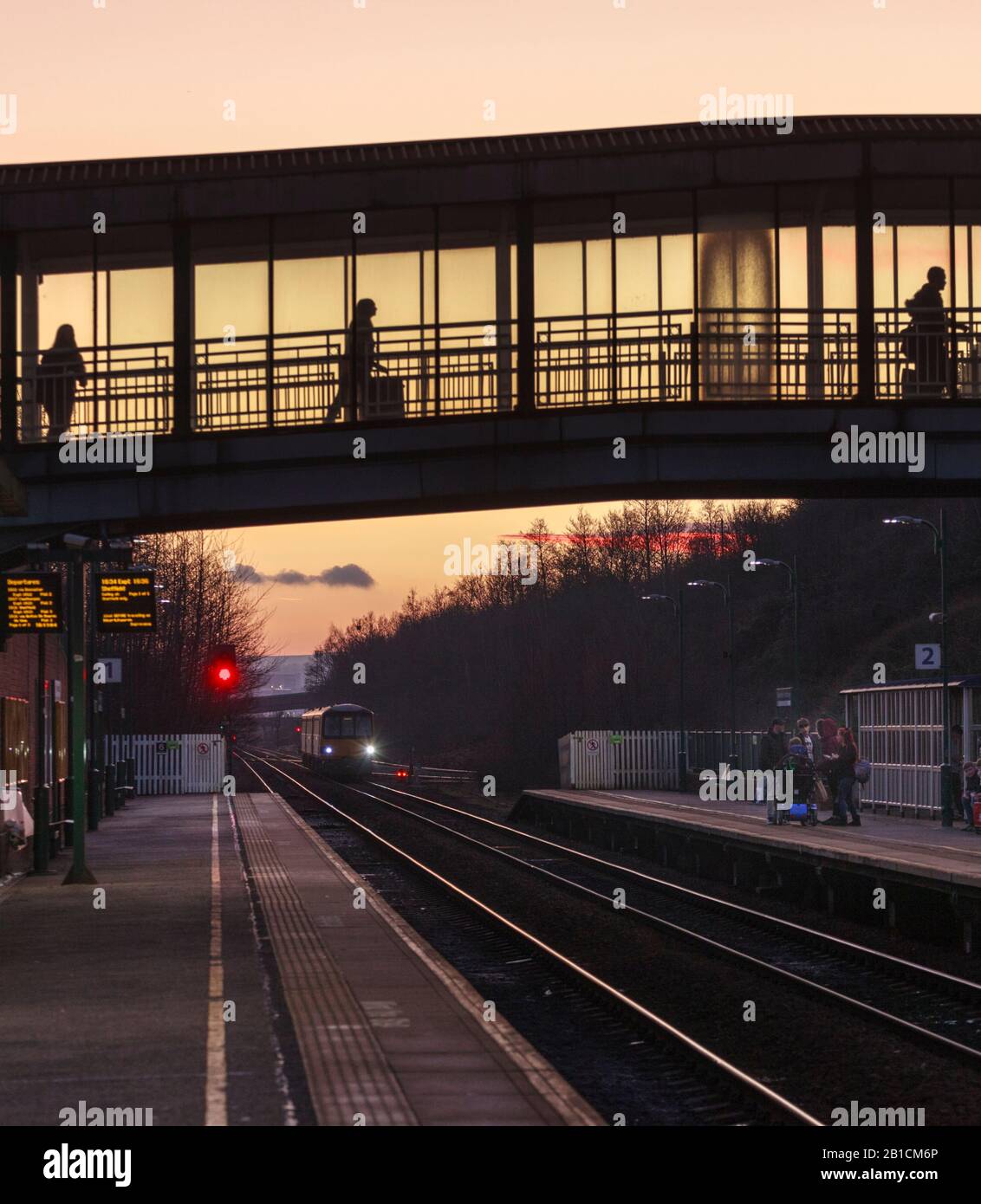 Arriva Northern rail class 142 pacer train arriving at Meadowhall ...