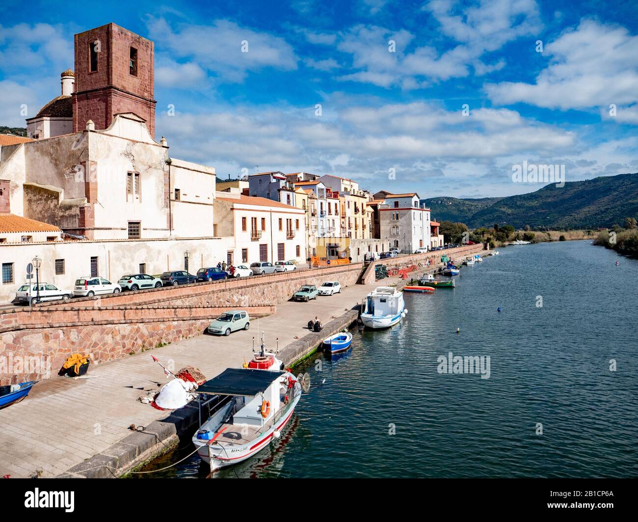 aerial view of bosa, sardinia,beautiful town in sardinia,italy Stock ...