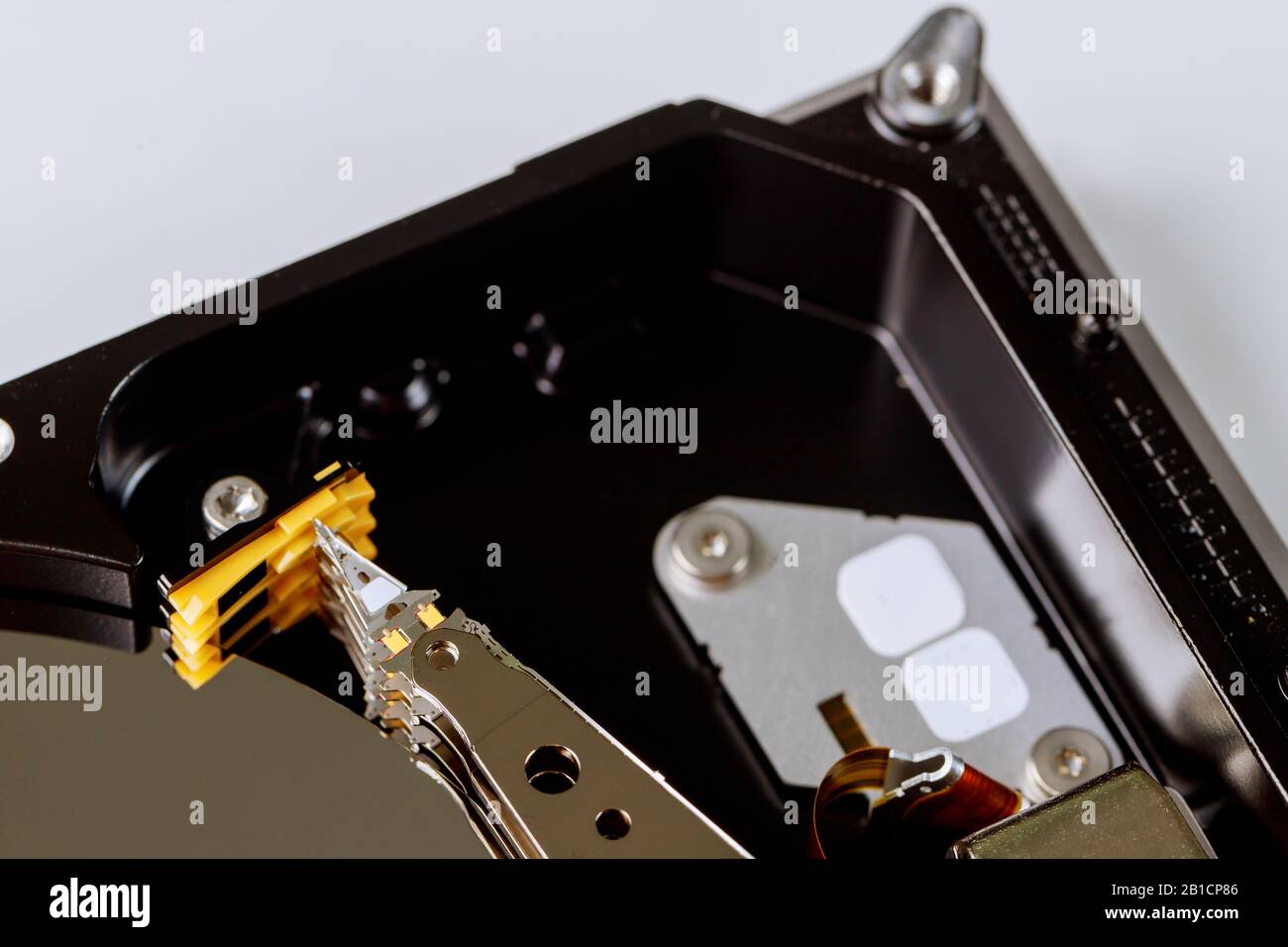 Computer repair industry in disassembled broken hard disk Stock Photo ...
