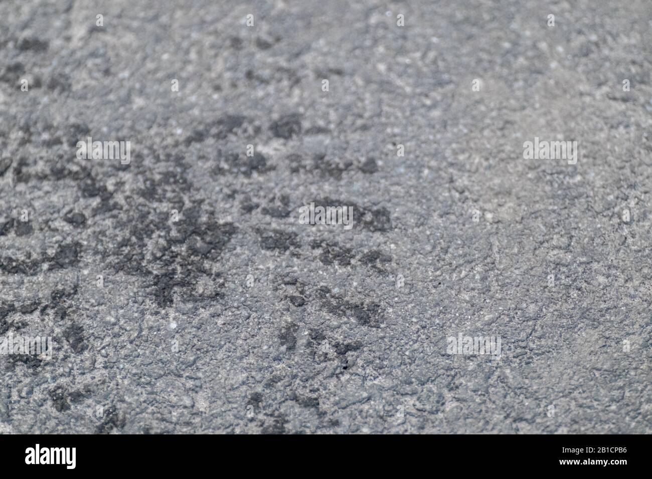 Wet boot shoe footprint on asphalt surface macro road grey close-up ...