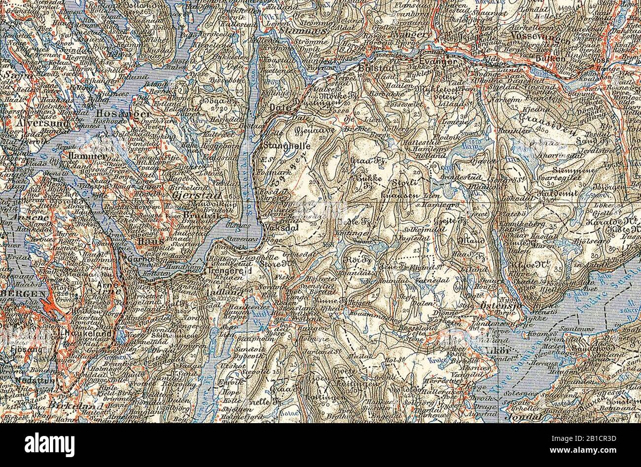 Gamle Vossebanen map Stock Photo - Alamy