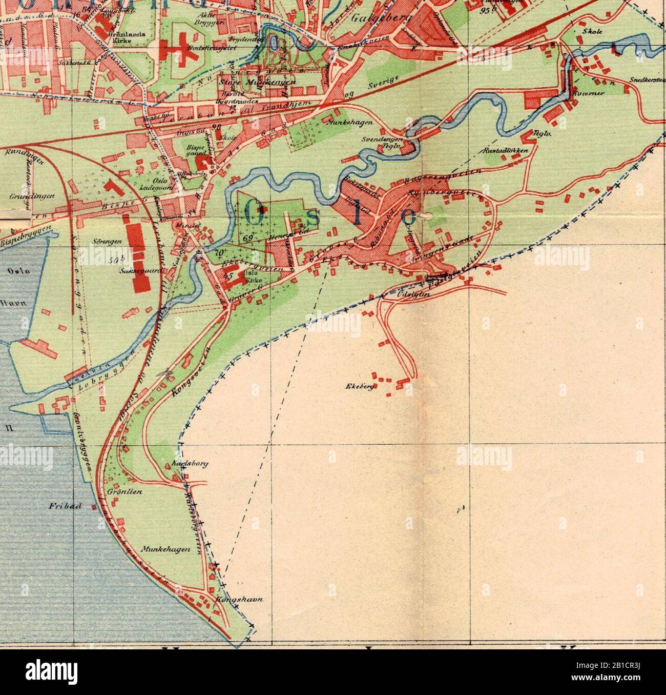 Gamlebyen map 1900 Stock Photo - Alamy