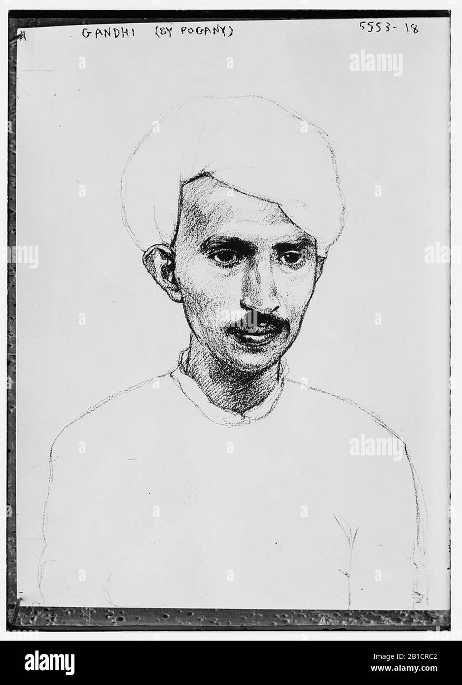 Gandhi (by Pogany)(drawing Stock Photo - Alamy