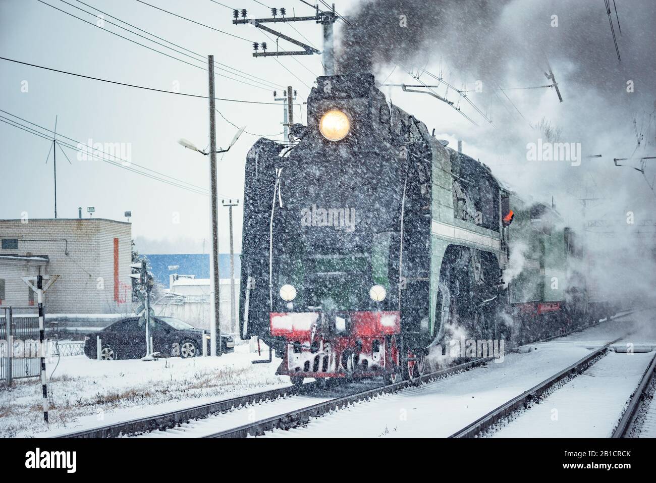 Retro steam train departs hi-res stock photography and images - Alamy
