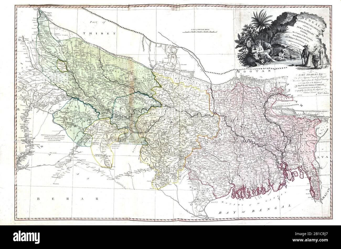 Ganges map Rennell Stock Photo - Alamy