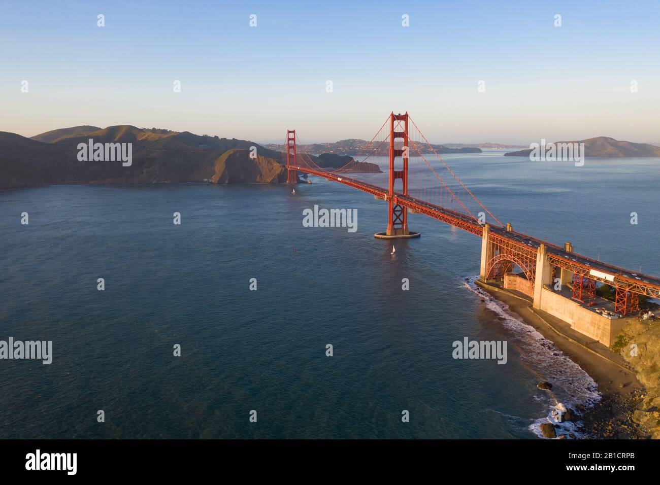 Golden Gate Bridge, San Francisco, California, as seen from the air ...