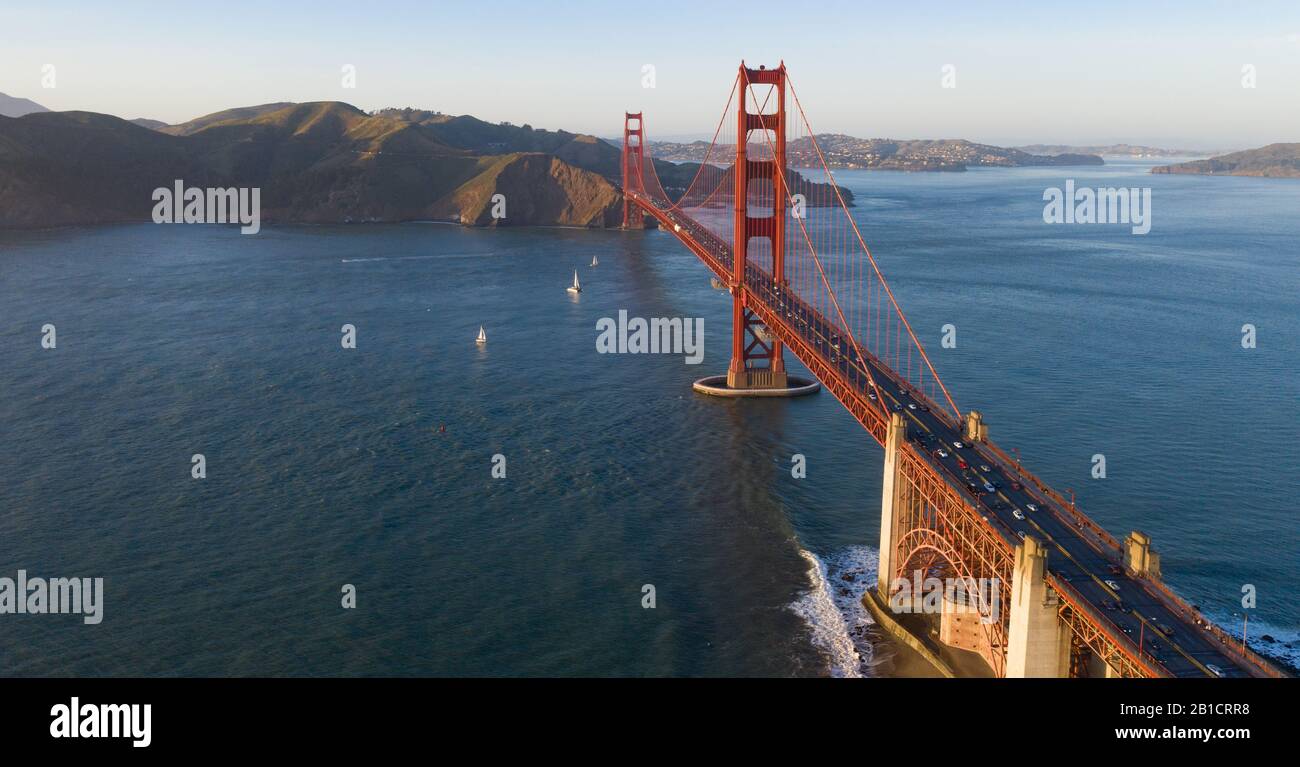 Golden Gate Bridge, San Francisco, California, as seen from the air ...