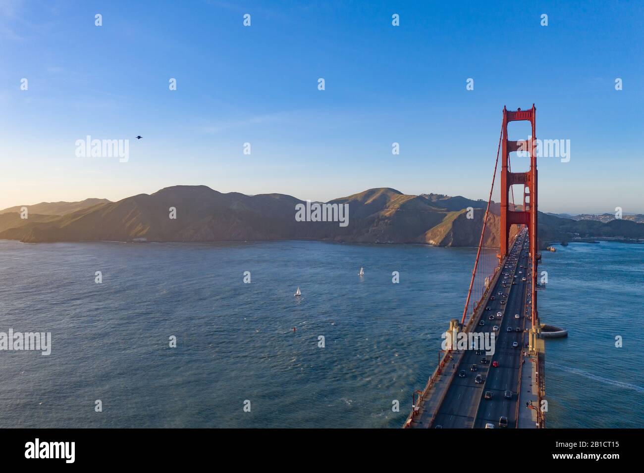 Golden Gate Bridge, San Francisco, California, as seen from the air ...