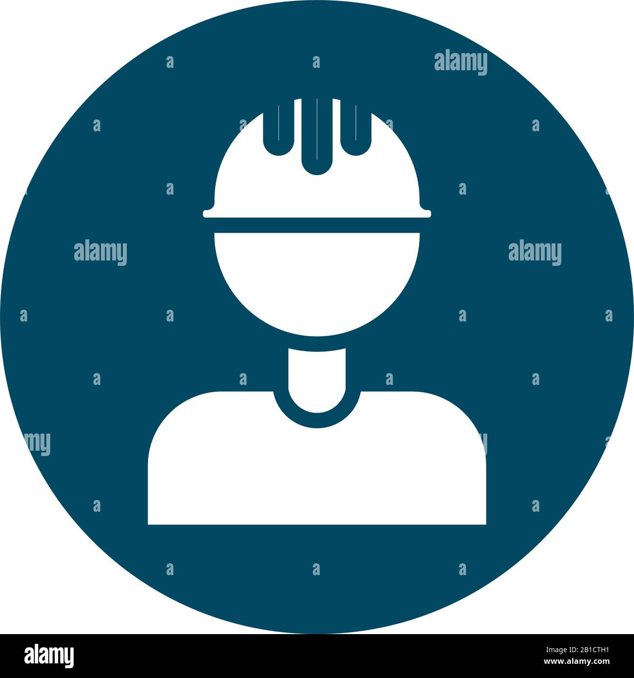 Isolated builder man with helmet block and flat style icon vector ...