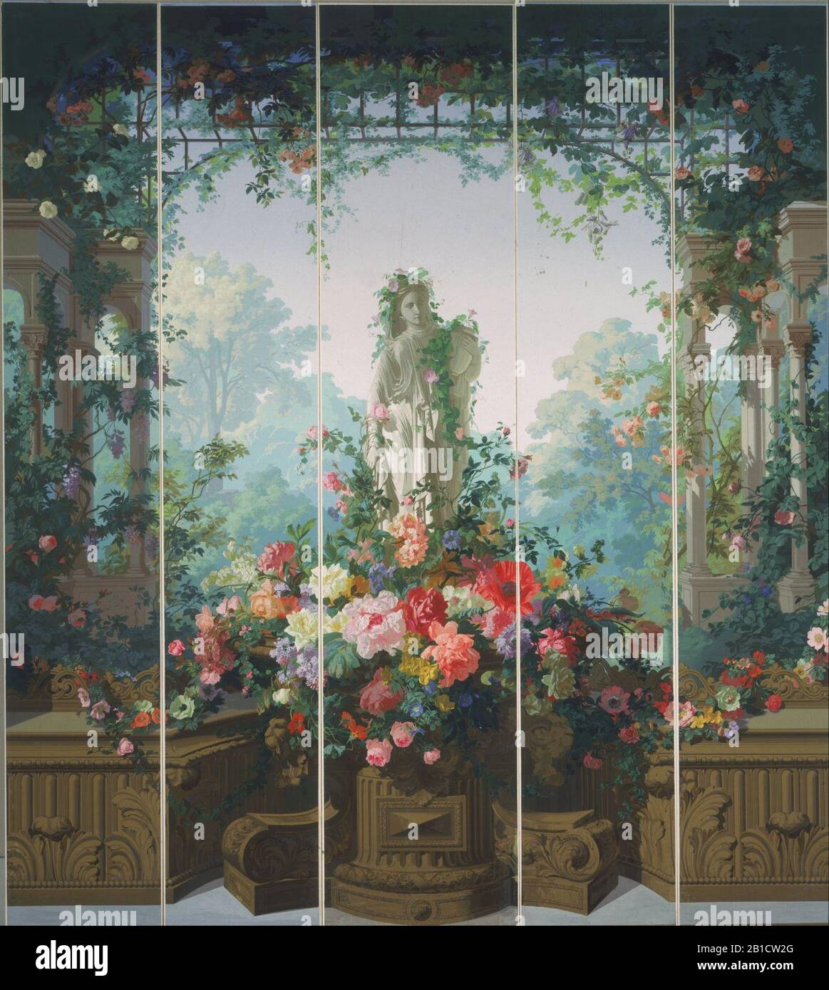 Garden of Armida Wallpaper (1854) by Édouard Muller Stock Photo - Alamy