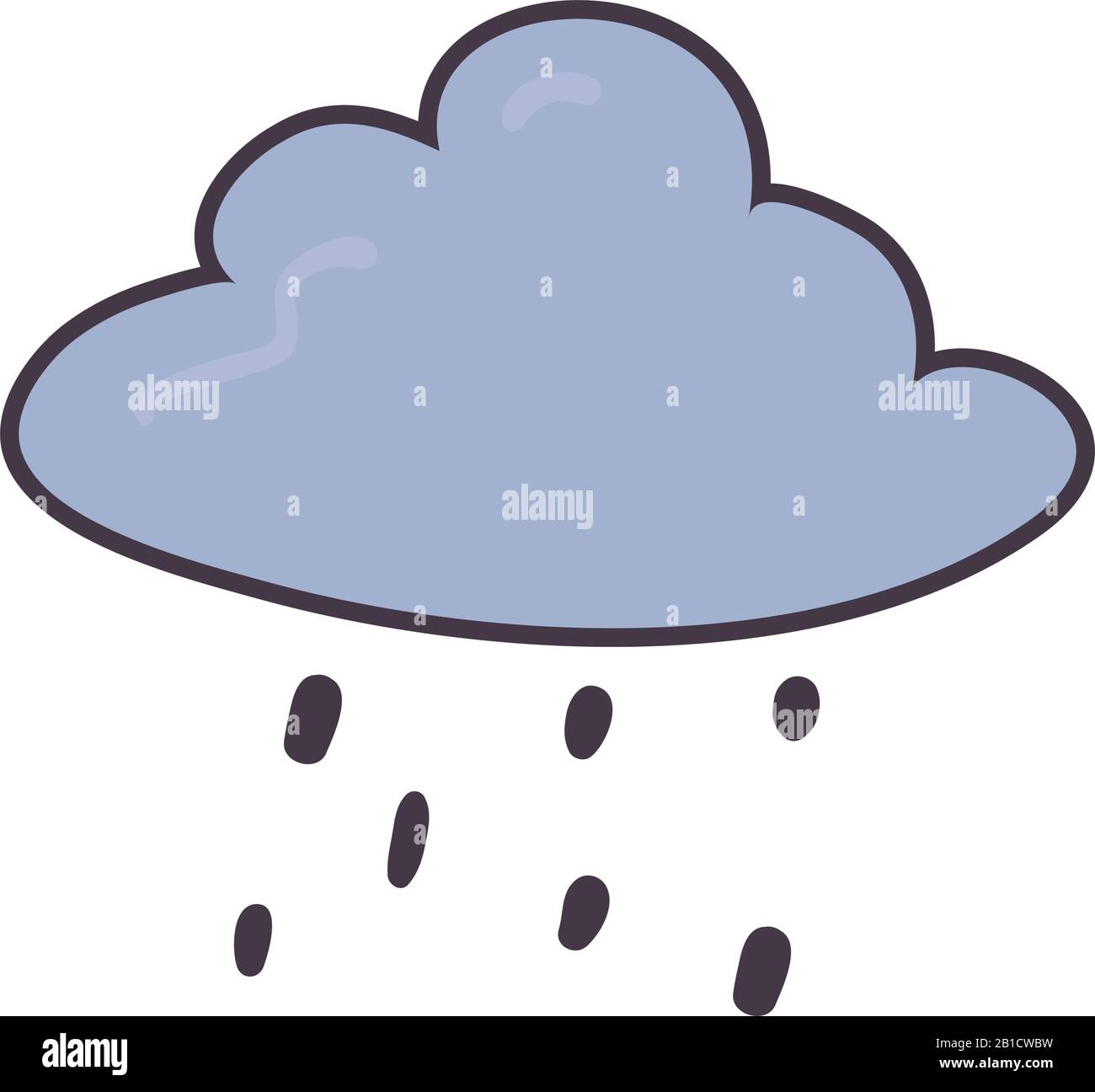 Cloud and rain line and fill style icon design, Weather sky nature ...