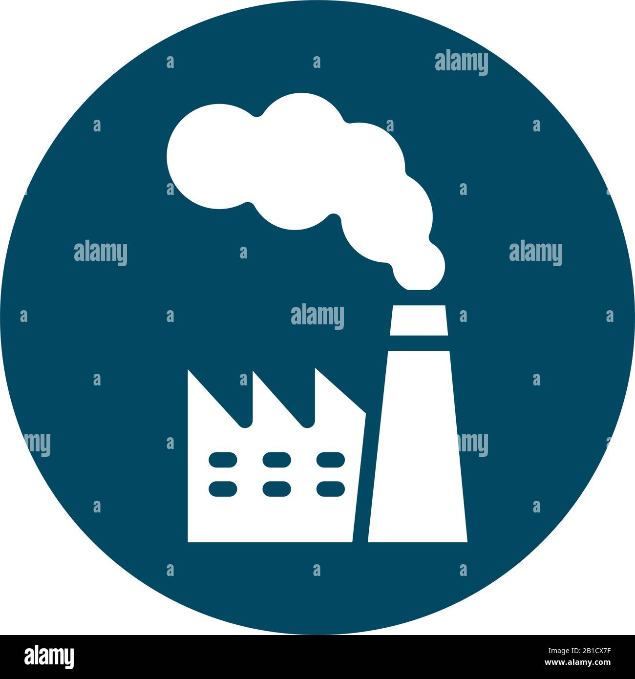 Isolated factory with smoke block and flat style icon vector design ...