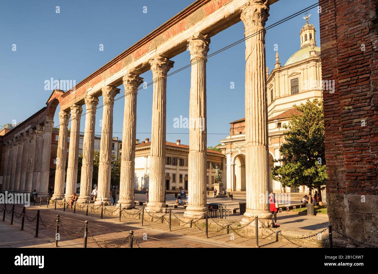 Milan, Italy - May 22, 2017: Ancient Columns of San Lorenzo in Milan ...