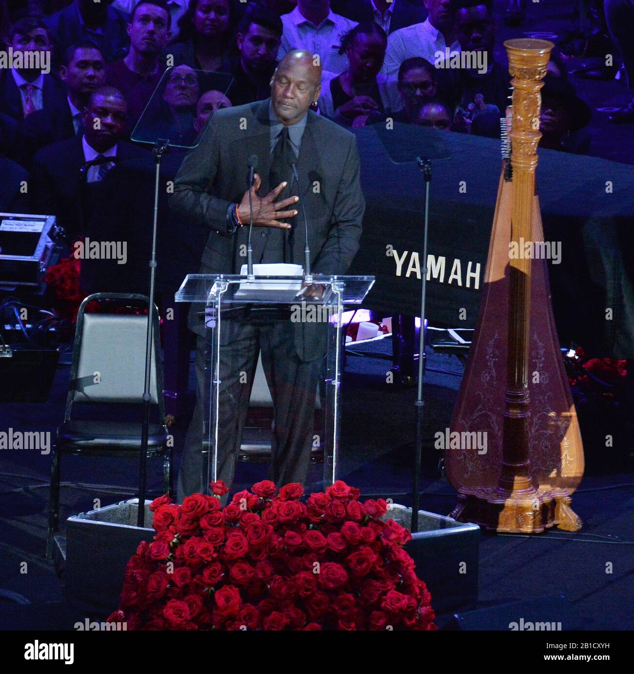 Los Angeles, United States. 24th Feb, 2020. Michael Jordan composes ...