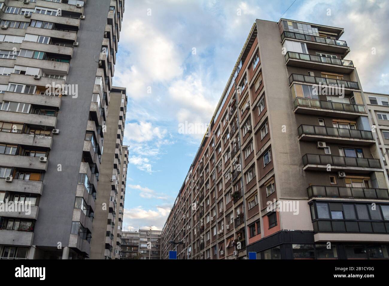 Traditional communist housing in the city center of Belgrade, Serbia ...