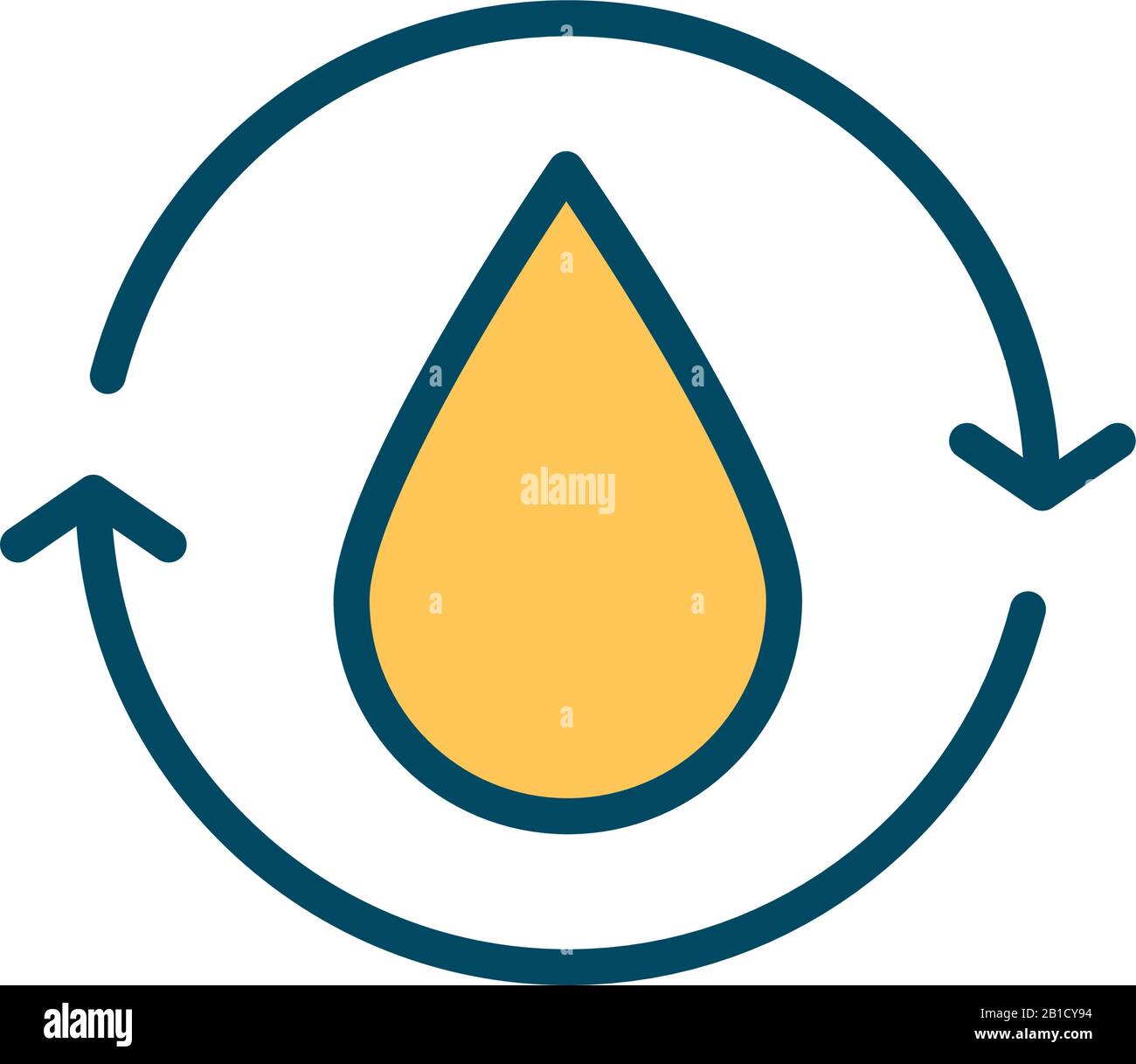 Isolated oil drop and repeat arrows line and fill style icon vector ...