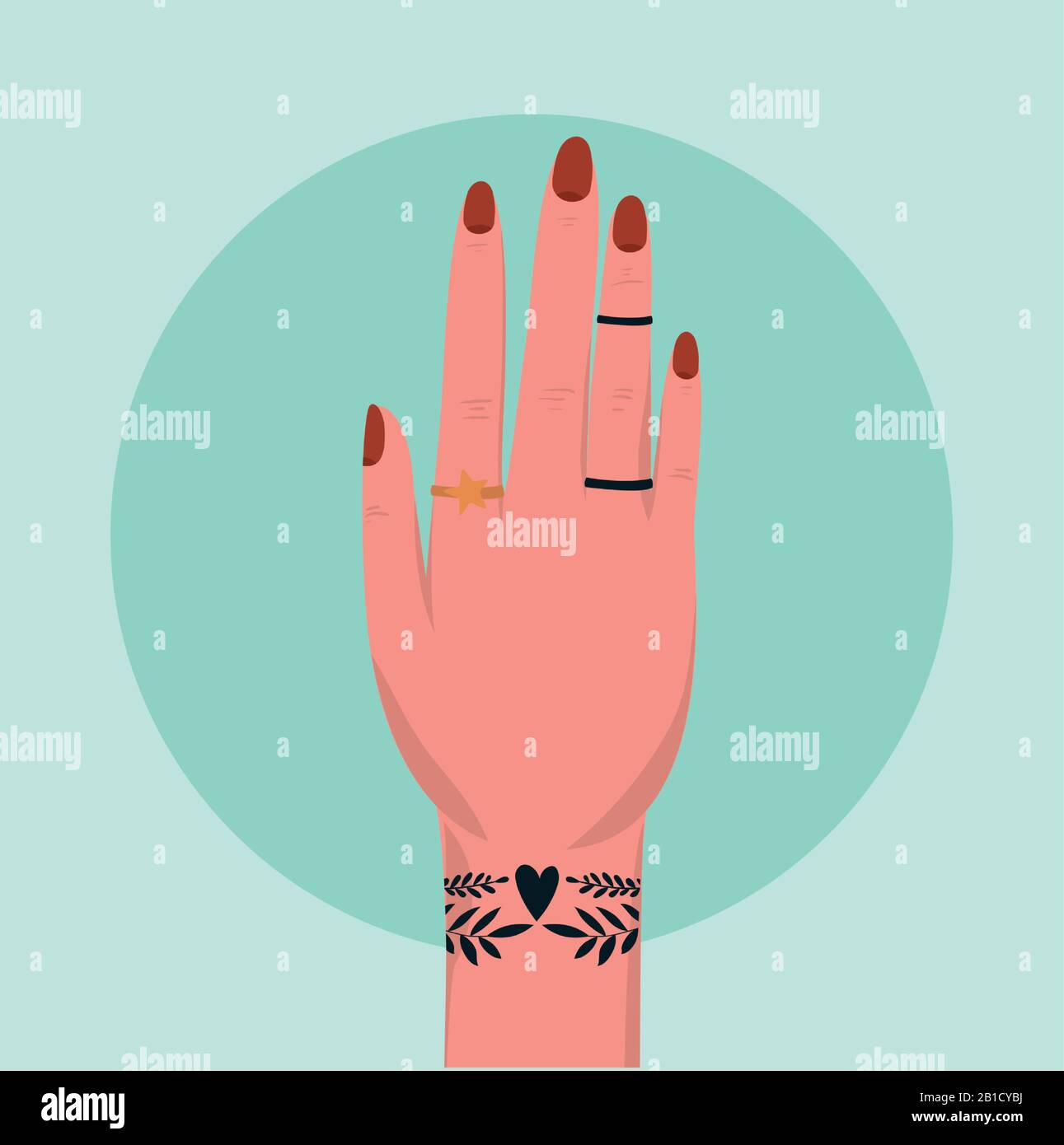 female hand over circle vector design Stock Vector Image & Art - Alamy
