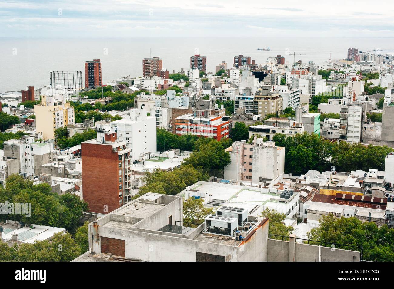 Aerial View of the capital city of Uruguay, South America Stock Photo ...