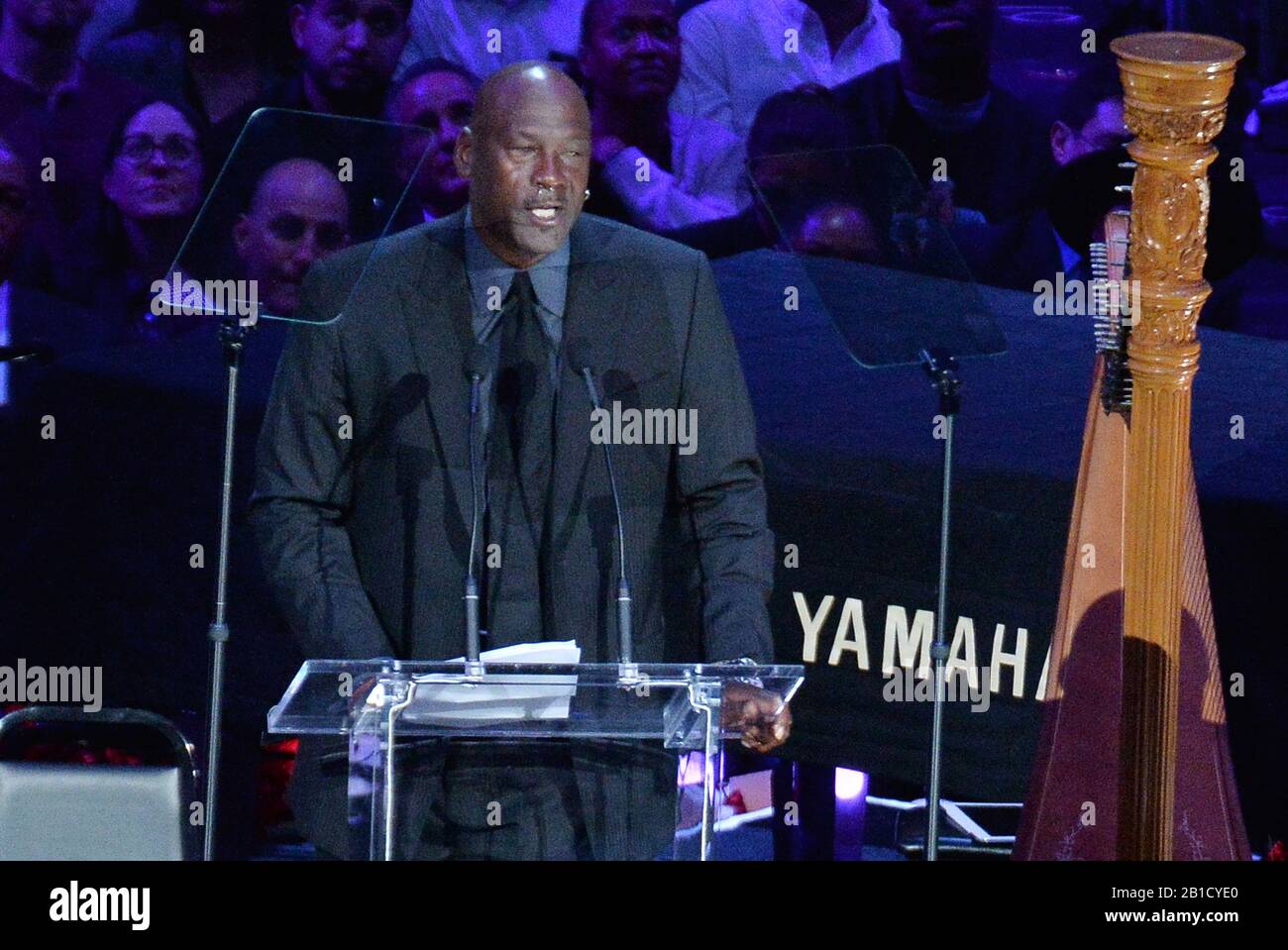 Los Angeles, United States. 24th Feb, 2020. Michael Jordan addresses ...