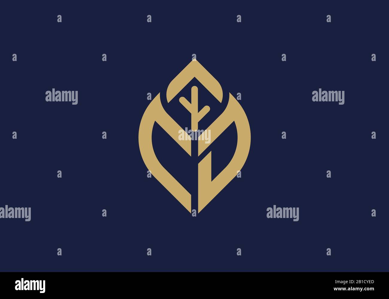 Initial letter C and D with abstract leaf logo sign symbol Stock Vector ...