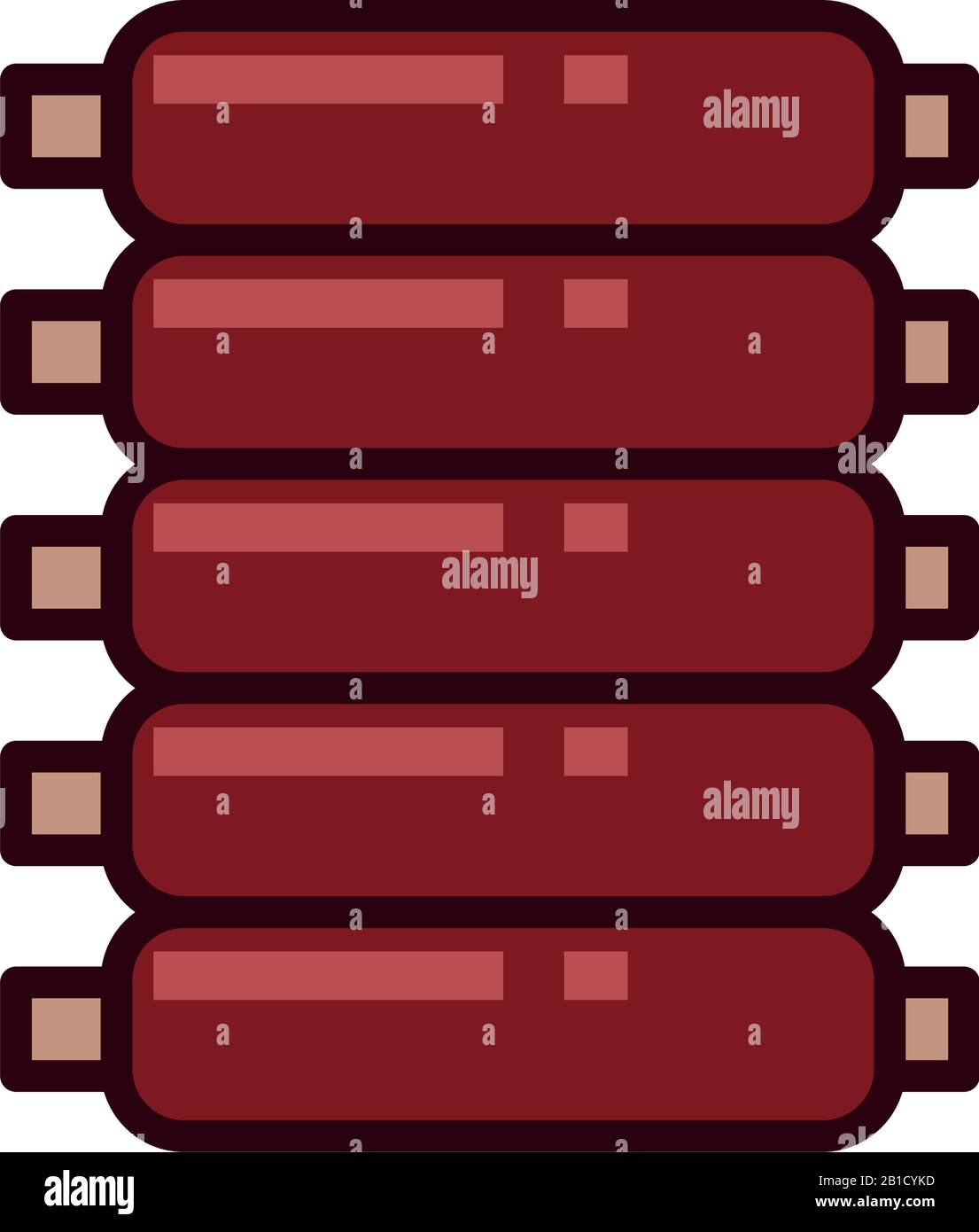 rib line and fill style icon design, fast food eat restaurant menu ...