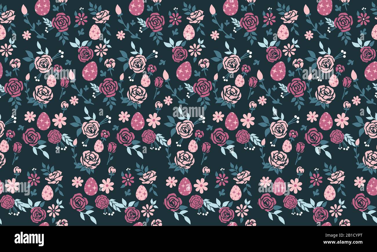 Modern wallpaper for Easter, with leaf and flower elegant pattern ...
