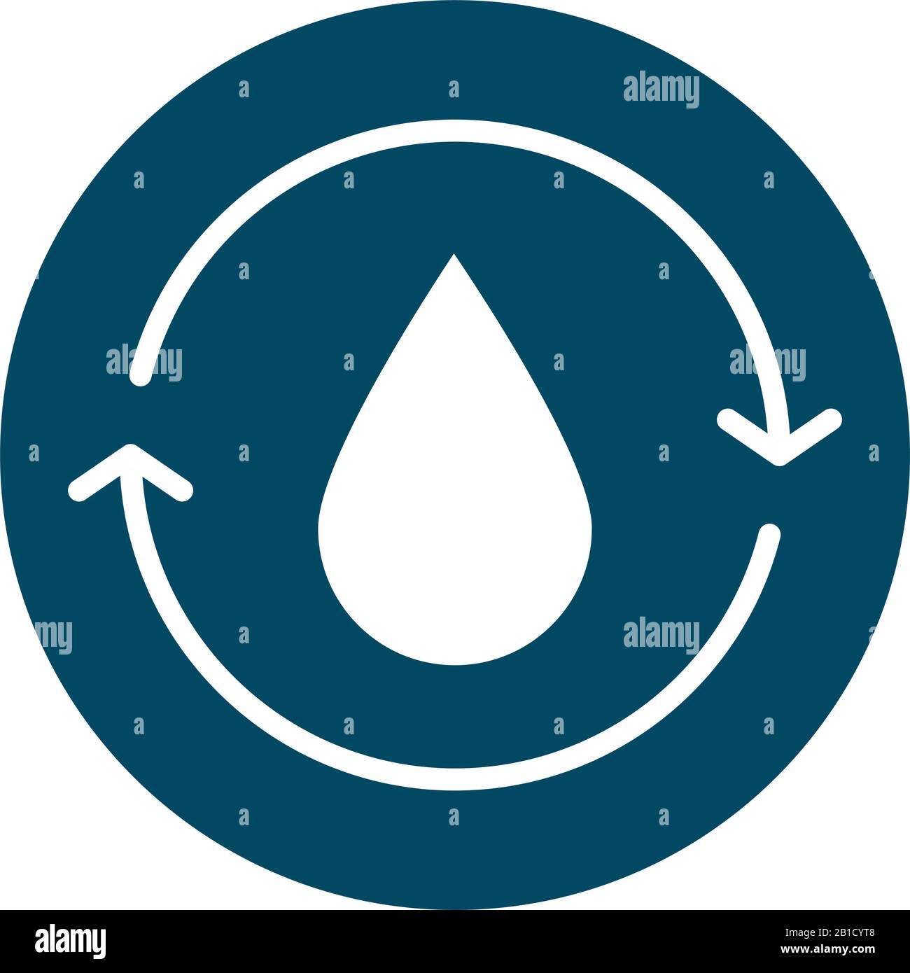 Isolated oil drop and repeat arrows block and flat style icon vector ...