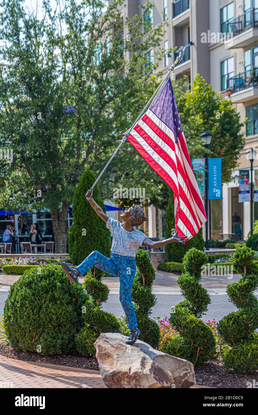 ALPHARETTA, GEORGIA - August 16, 2018: Avalon is a mixed-use ...