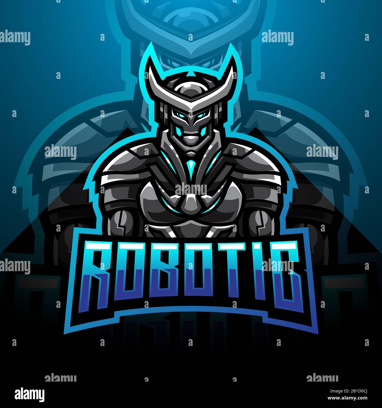 Robotic esport mascot logo design Stock Vector Image & Art - Alamy