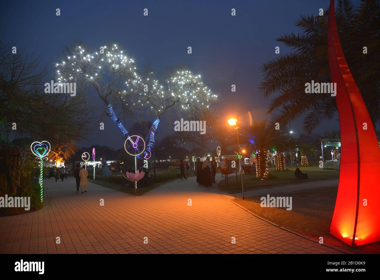 Lahore, Pakistan. 24th Feb, 2020. Pakistani people takes a part of ...