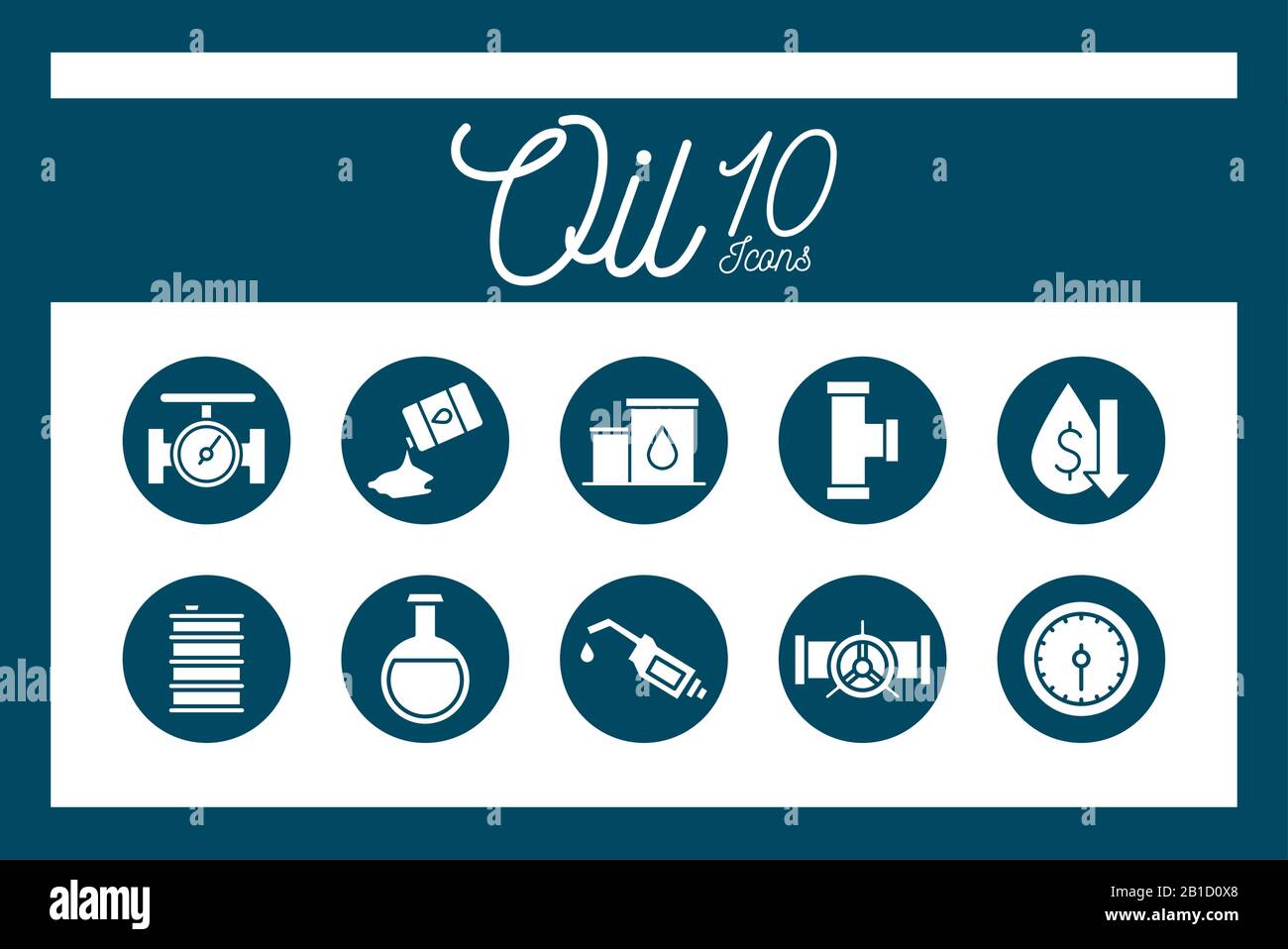 Isolated 10 oil industry block and flat style icon set vector design ...