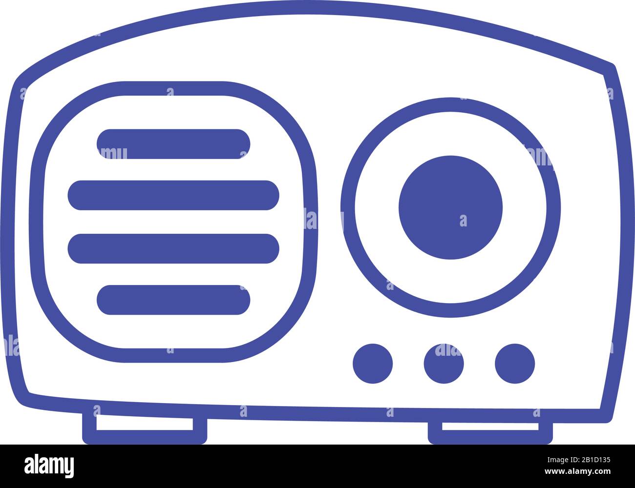 Retro radio line style icon design, Music sound melody song musical art ...