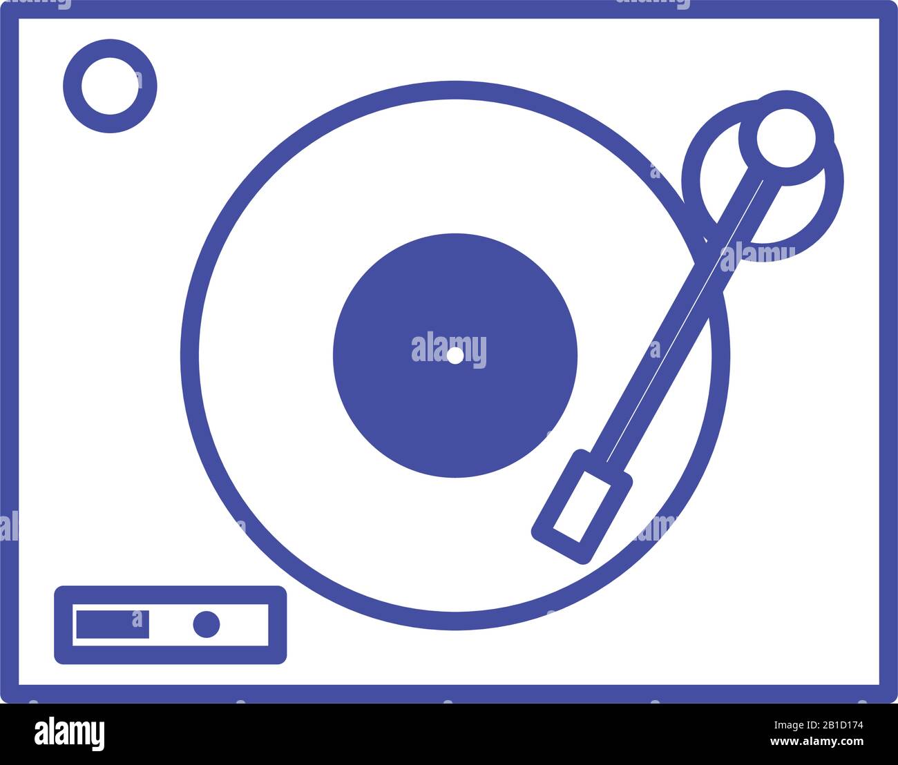 Retro turntable line style icon design, Music sound melody song musical ...