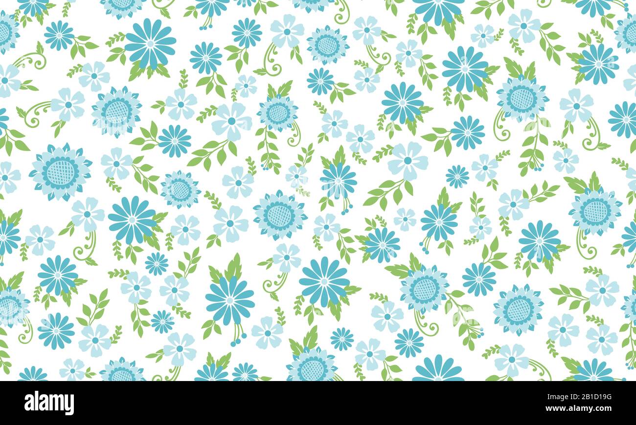 Spring flower pattern background, with leaf and floral unique design ...