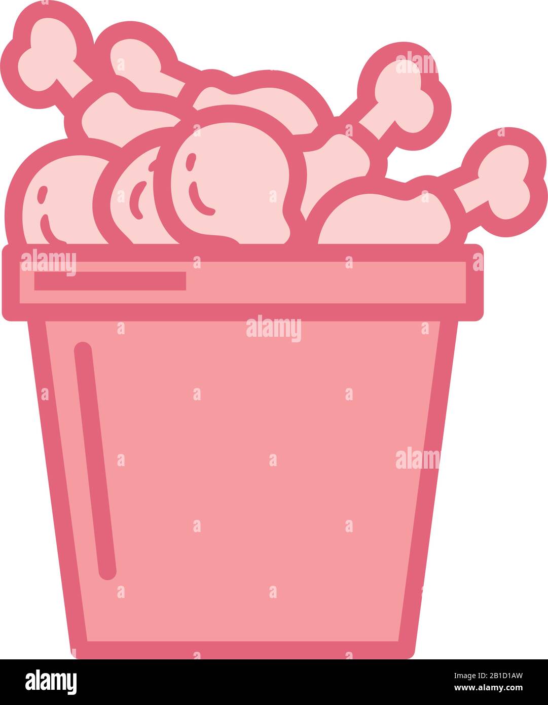 Chicken bucket line style icon design, fast food eat restaurant menu ...