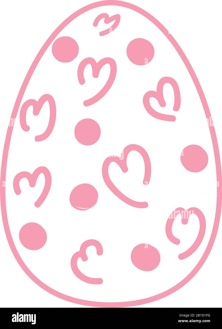 Happy easter egg line style icon design, Spring decoration holiday ...