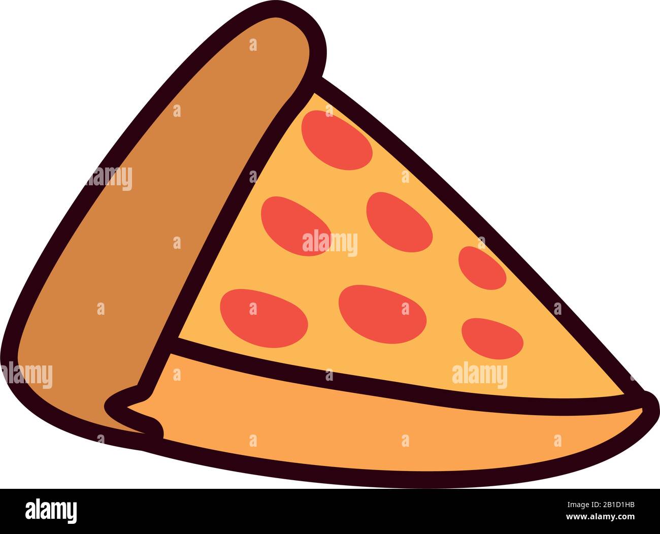 pizza line and fill style icon design, fast food eat restaurant menu ...