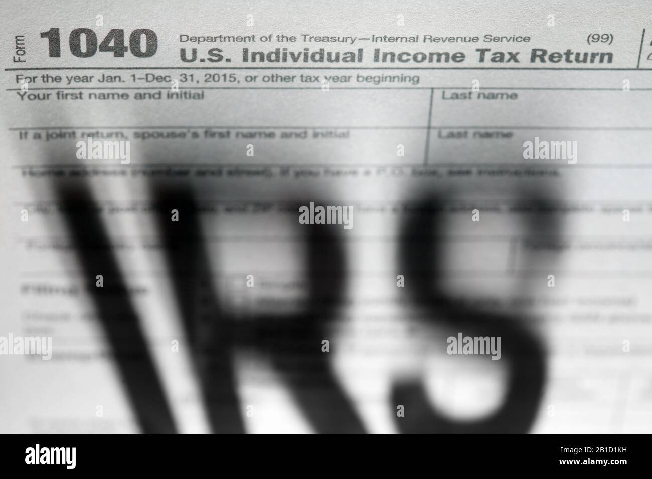 Tax forms background with IRS shadow Stock Photo - Alamy
