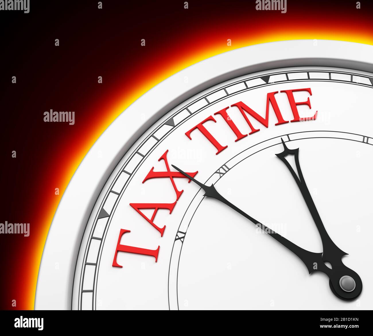 Tax time deadline on a clock Stock Photo - Alamy