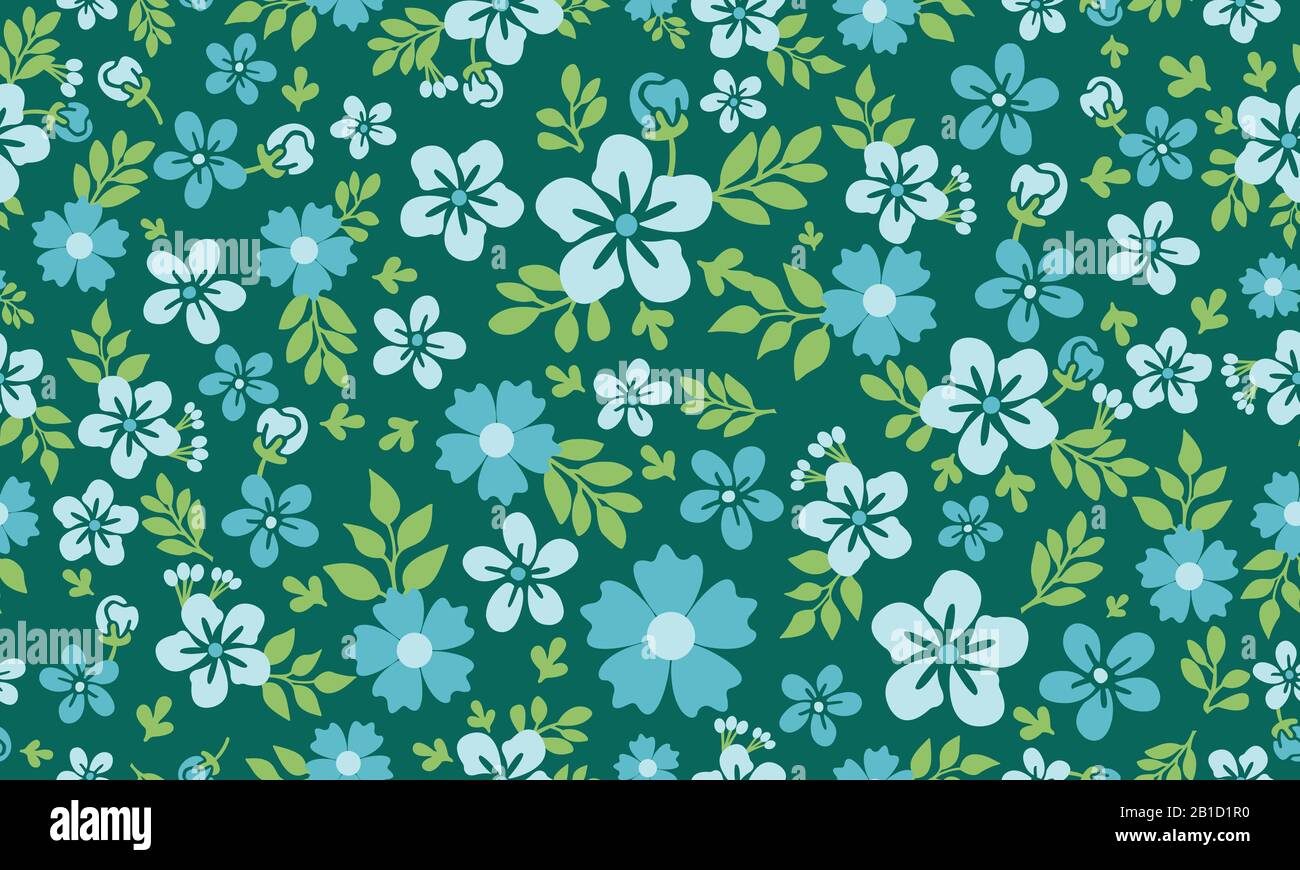 Antique wallpaper for spring, with seamless leaf and flower pattern ...