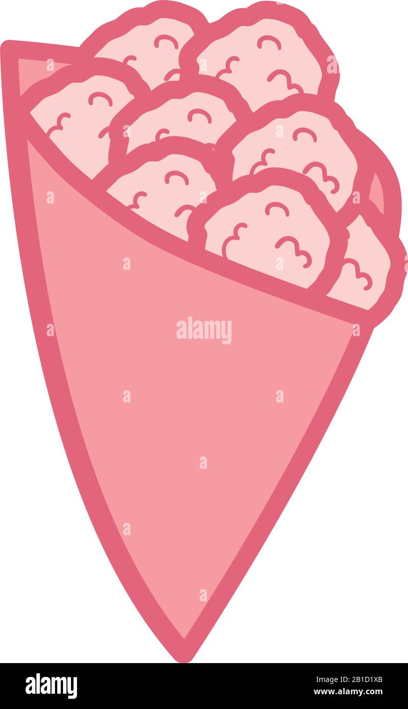 chicken cone line style icon design, fast food eat restaurant menu ...