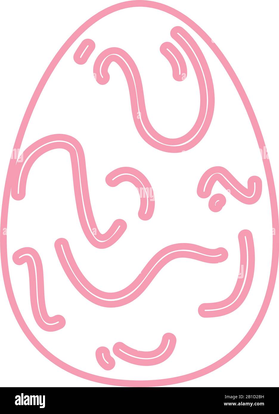 Happy easter egg line style icon design, Spring decoration holiday ...