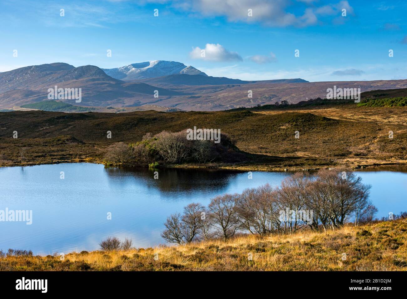 Ben Hope over Lochan Hakel, near Tongue, Sutherland, Scotland, UK Stock ...