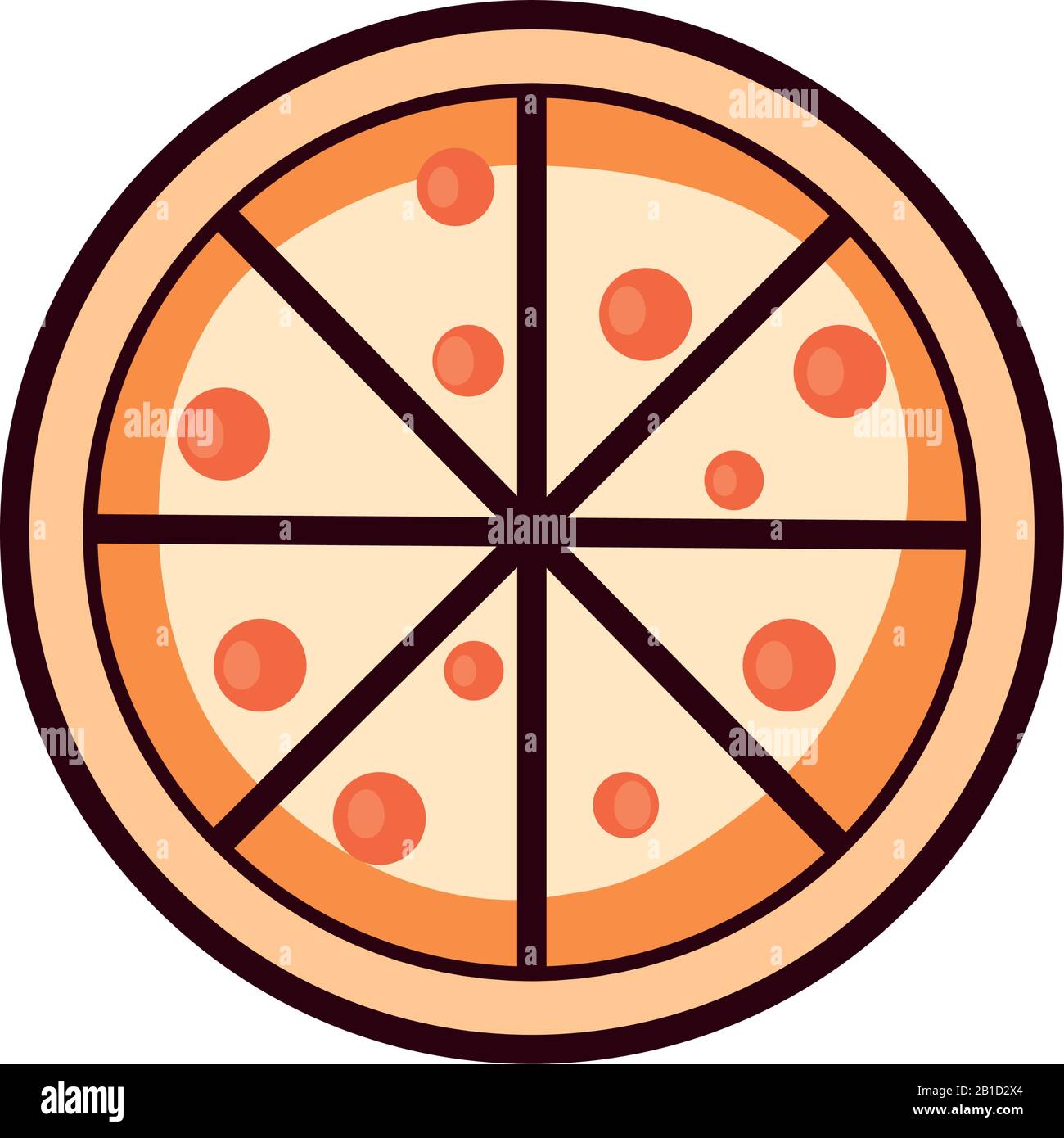 pizza line and fill style icon design, fast food eat restaurant menu ...